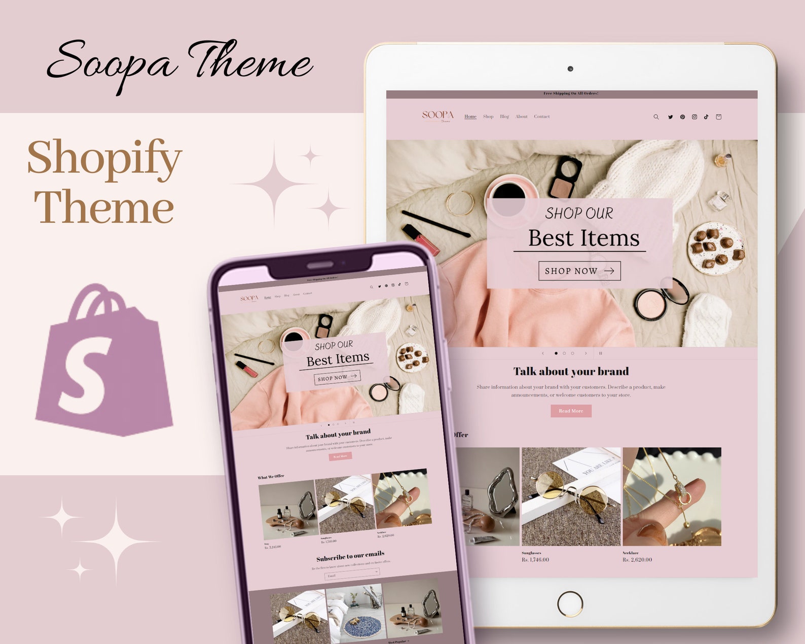 Shopify Theme Template, Minimal Shopify Website, Shopify Store Banner ...