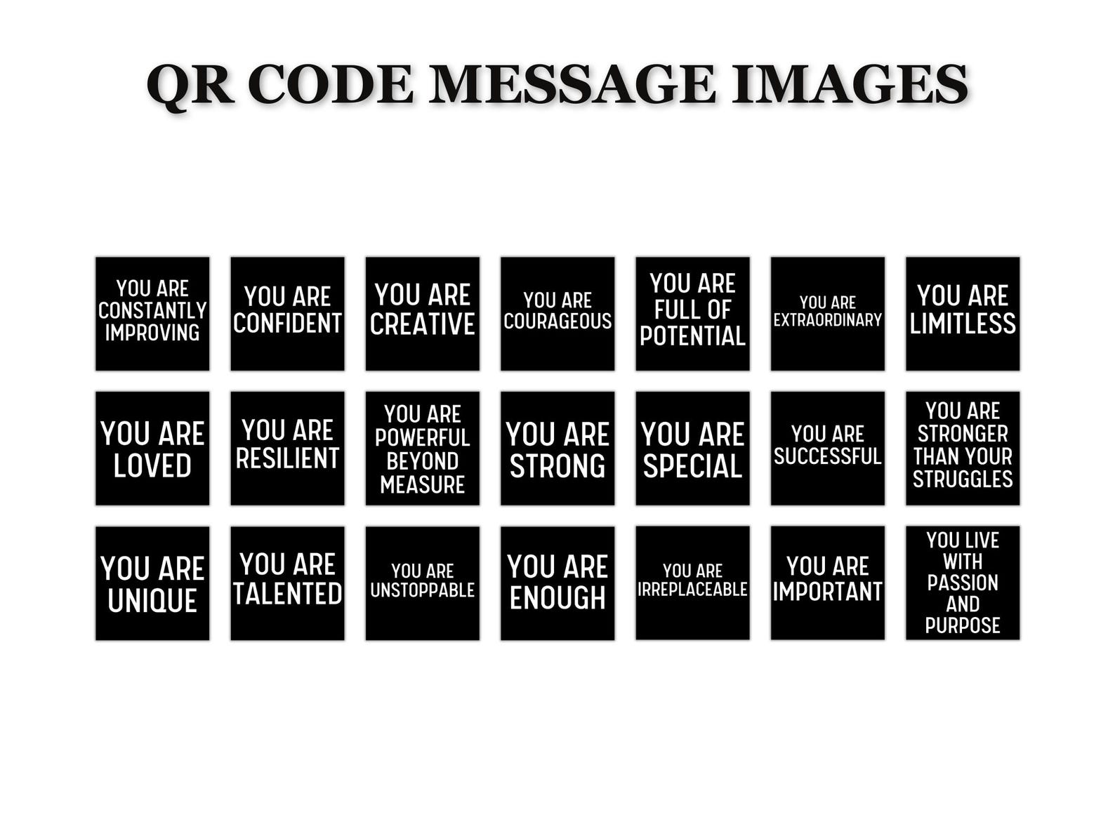 101 Positive Affirmation Qr Code |self Affirmation Words SVG | T-shirt ...