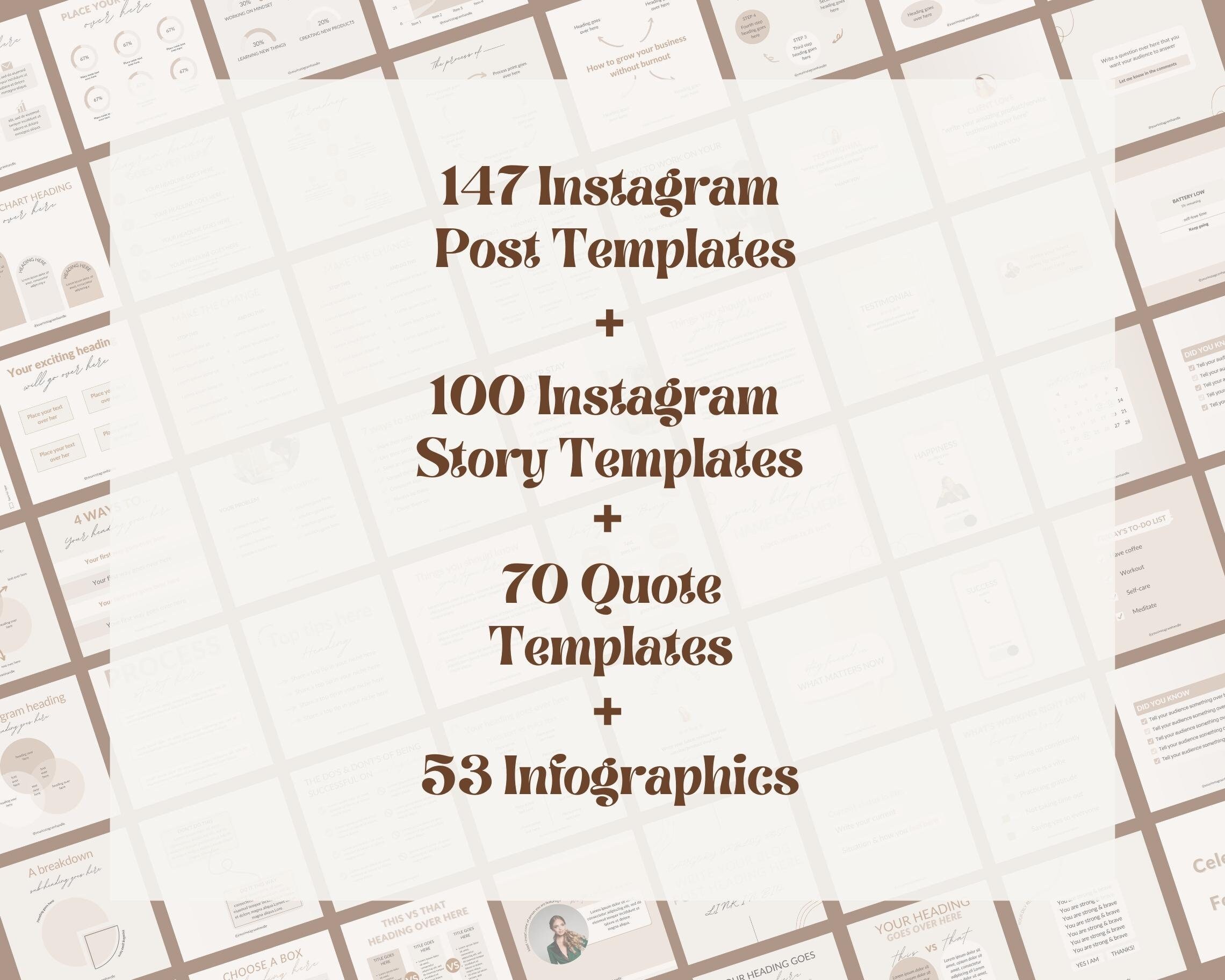 350 Boho Inspired Instagram Templates Kit Designed With Canva - Etsy