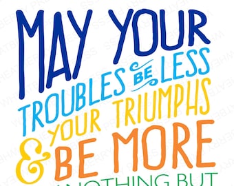 May Your Troubles Be Less Card - Etsy