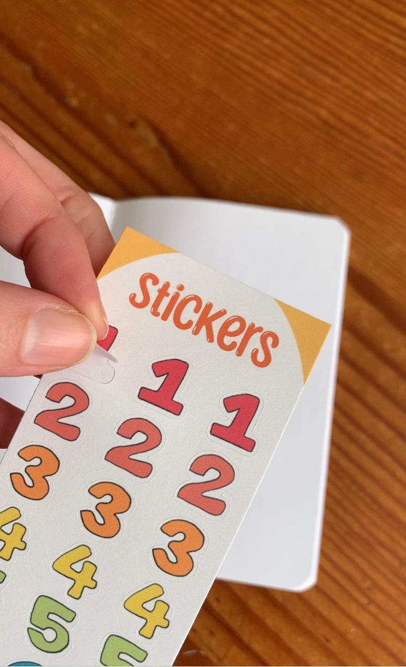 Number Sticker Sheet for Kids Rainbow, Crafting Stickers, Educational ...