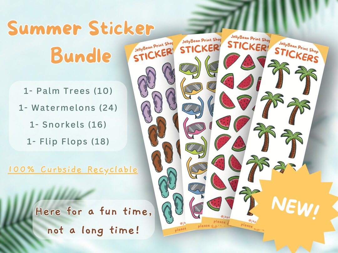 SUMMER BUNDLE Sticker Sheets for Kids, Craft Stickers, Educational ...