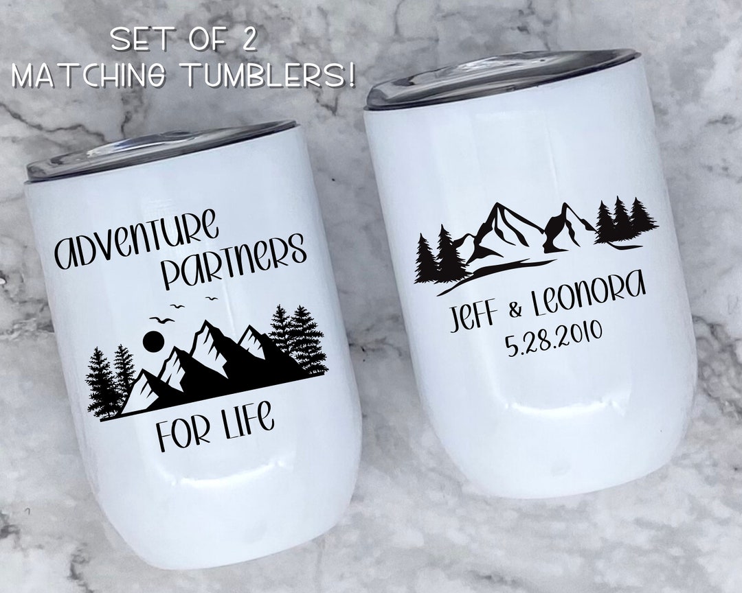 Set of Two Personalized Tumblers Adventure Partners for Life - Etsy