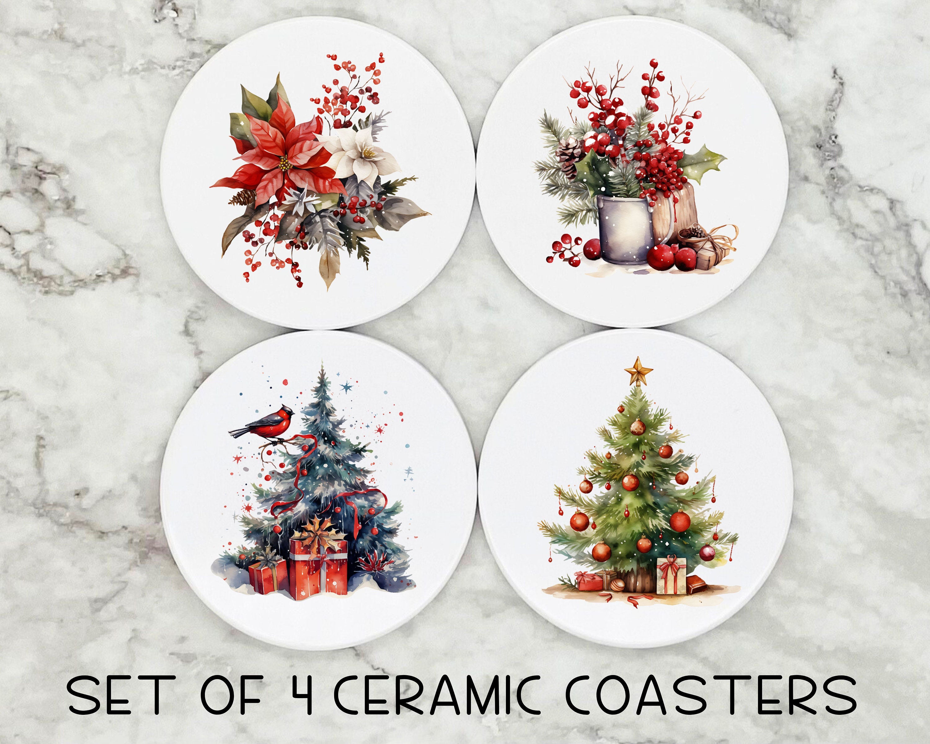 Ceramic Christmas Coasters