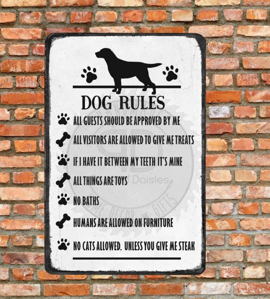 Dog Rules Metal Sign - Etsy