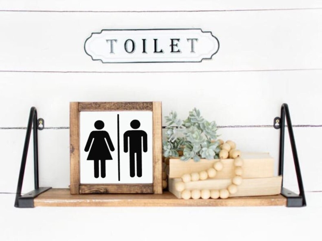 Restroom People Framed Bathroom Sign - Etsy