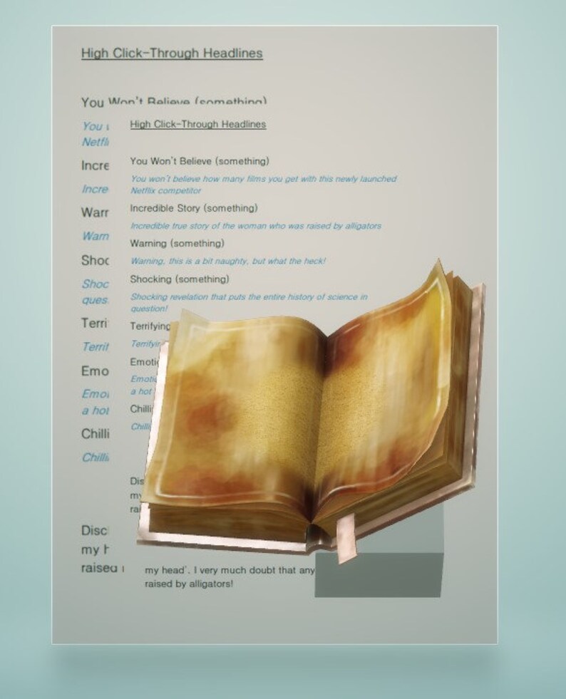 Simple and Easy to Recreate Headlines/titles Cheat Sheet for Any Type ...