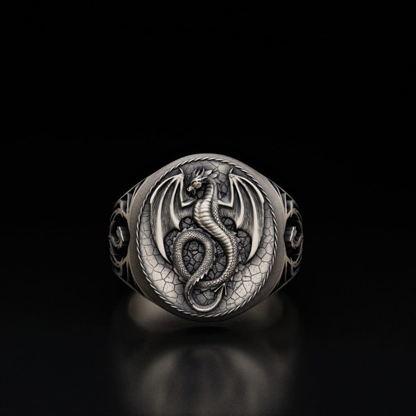 Silver Dragon Ring - Etsy