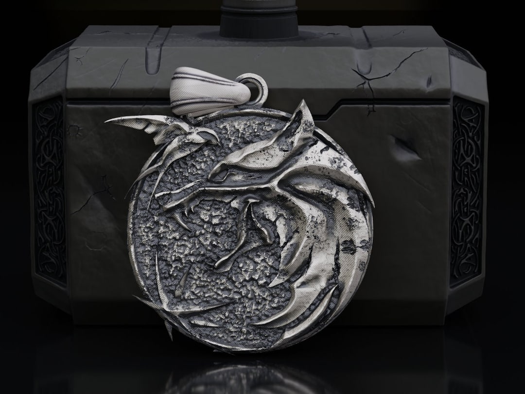 Handmade Sterling Silver Witcher Wolf Necklace Silver Witcher - Etsy UK