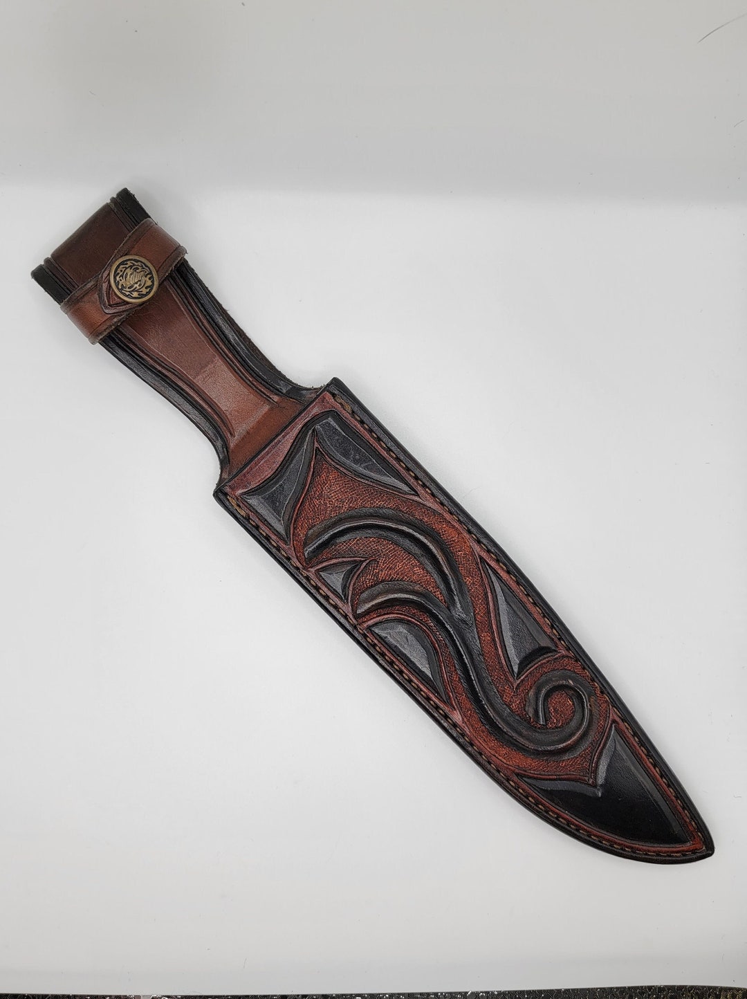 Clip Point Blade Hand Carved With Sculpted Leather Overlay - Etsy