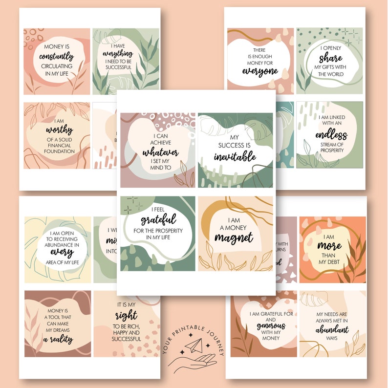 40 Abundance Printable Affirmation Cards | Wealth & Prosperity ...