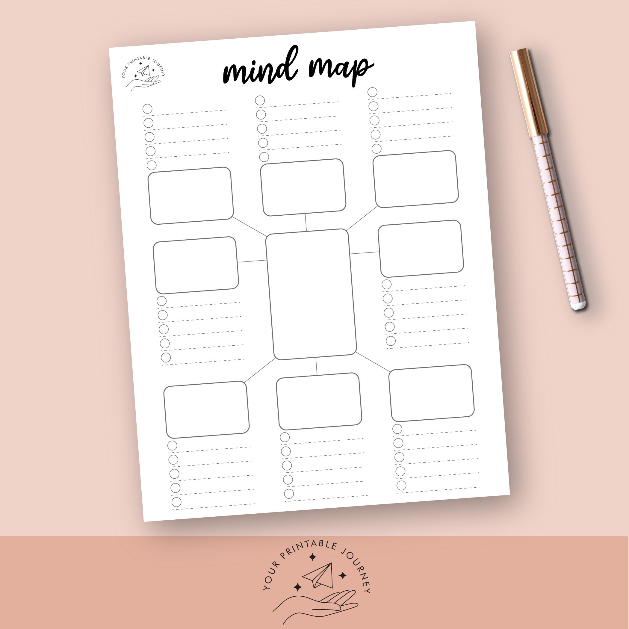 Mind Map Printable | US Letter, Classic Happy Planner, A4, A5 and Half ...