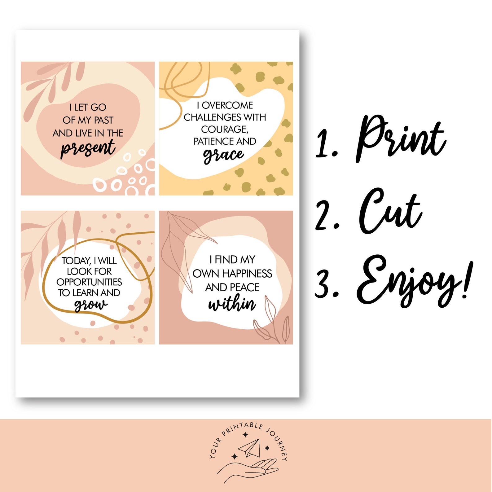 100 Affirmation Cards Printable | Self-love | Body Positivity | Boho ...