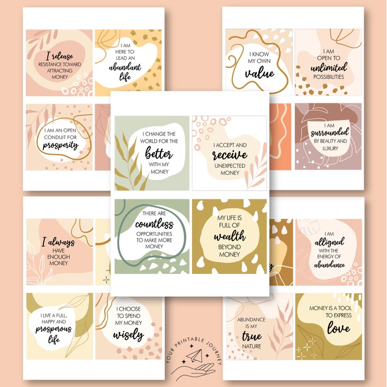 40 Abundance Printable Affirmation Cards | Wealth & Prosperity ...