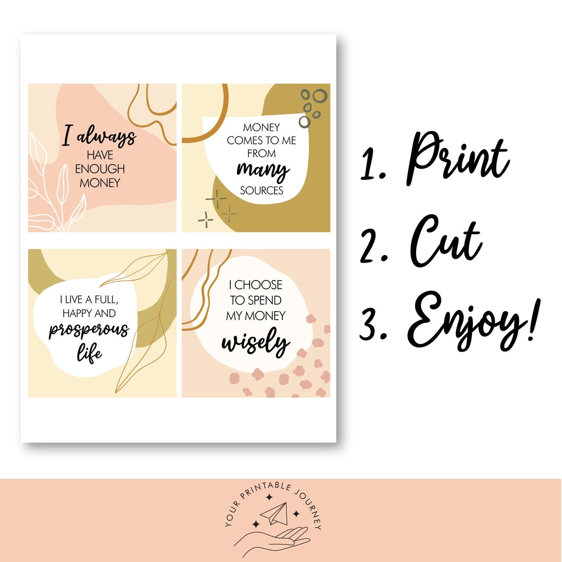 40 Abundance Printable Affirmation Cards Wealth & Prosperity - Etsy