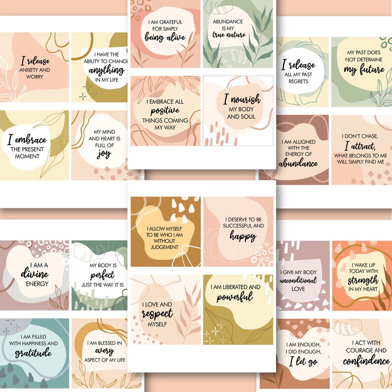 100 Affirmation Cards Printable Self-love Body Positivity - Etsy