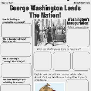 George Washington, Newspaper, Activity, American, History, Handout ...