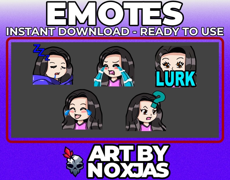 Twitch Streamer Emotes Chibi Emotes Huh Laugh Lurk Sad - Etsy Canada