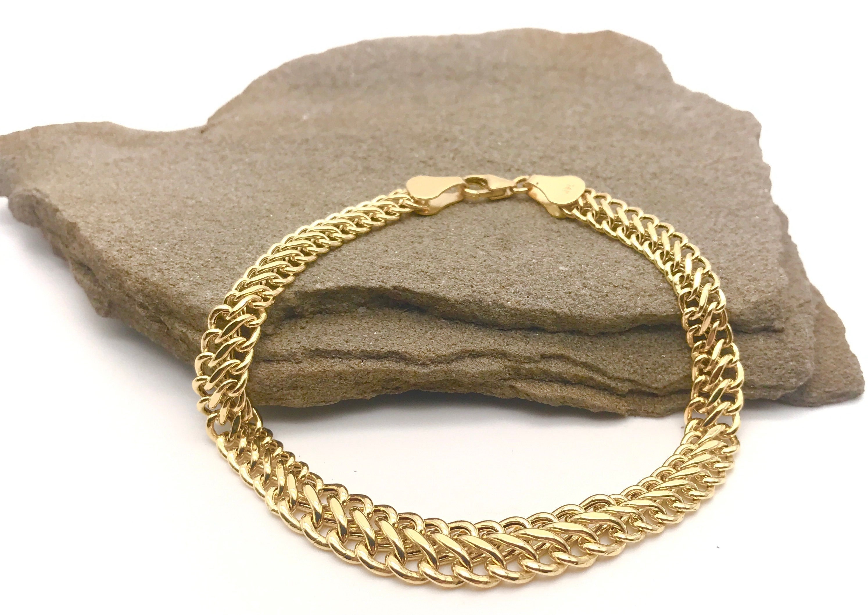 14K Yellow Gold Bracelet Polished Bracelet Dainty Gold Bracelet Italian ...