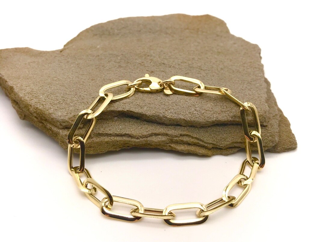 14K Yellow Gold Bracelet - Polished Bracelet - Dainty Gold Bracelet ...