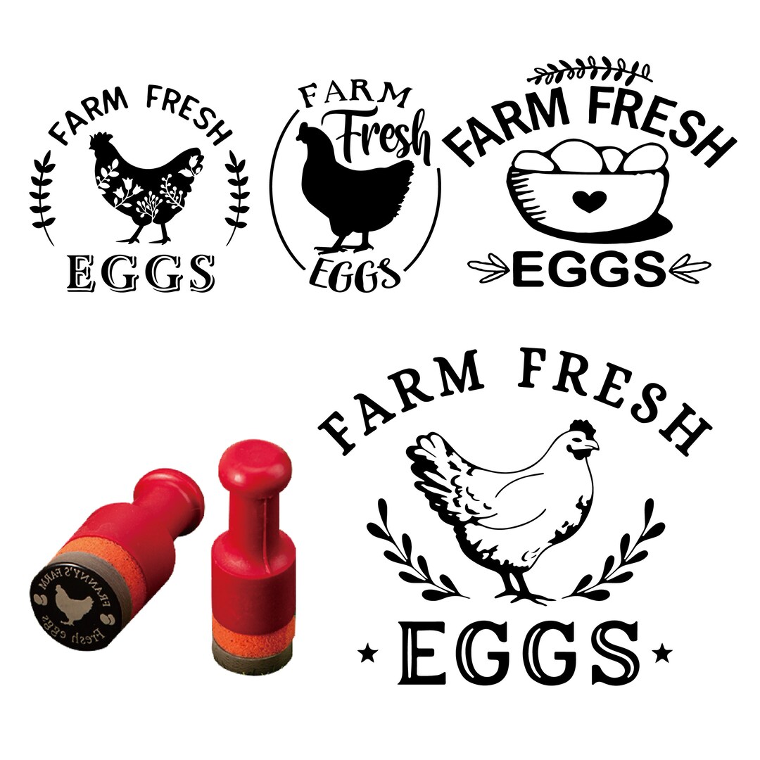 Two Kinds of Egg Stamps / Farm Fresh Eggs / Custom Egg Stamp / Egg ...