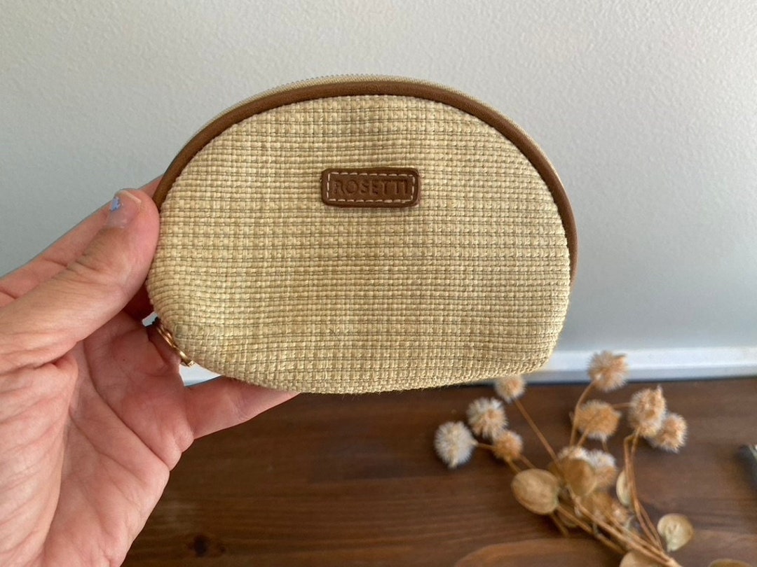 Vintage Rosetti Tan and Brown Woven Coin Purse With Zipper, Small ...