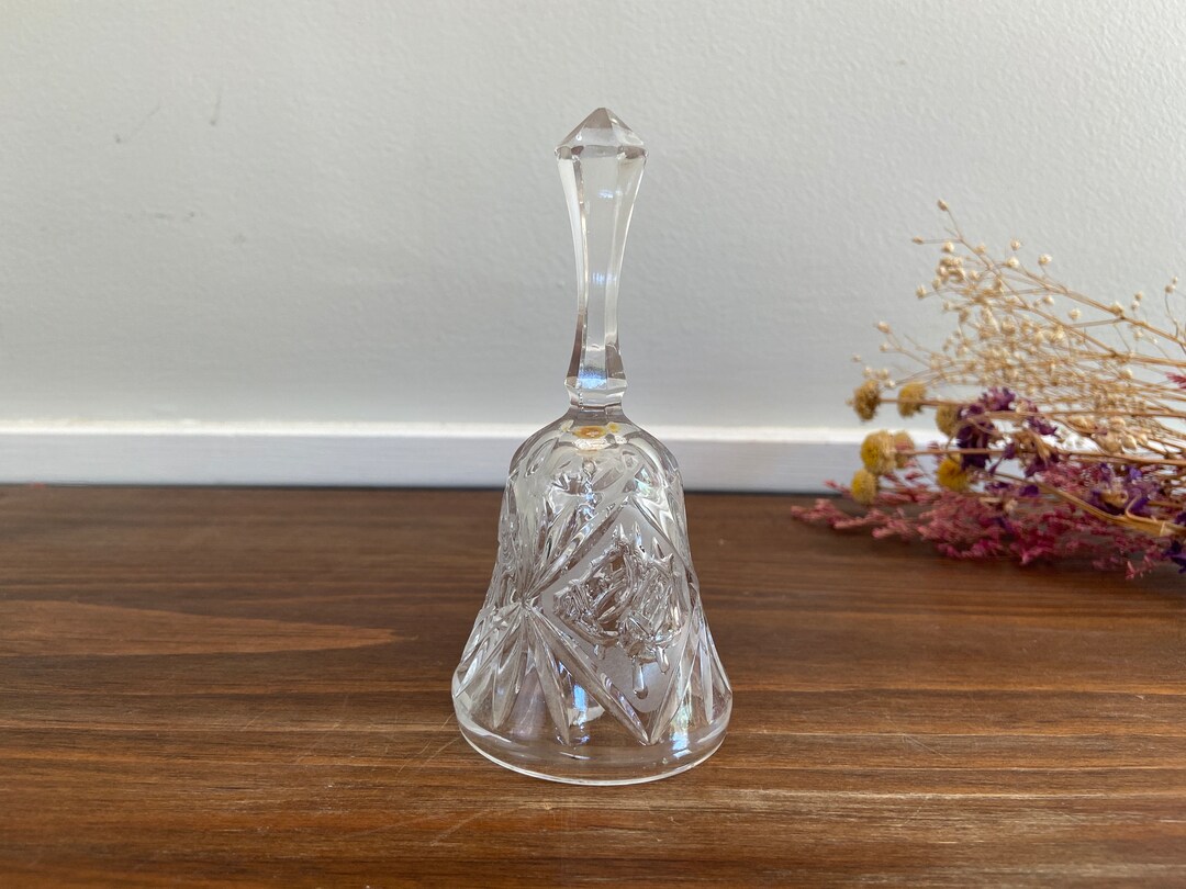 Vintage Crystal Lead Dinner Bell With Starburst and Horses, Christmas ...
