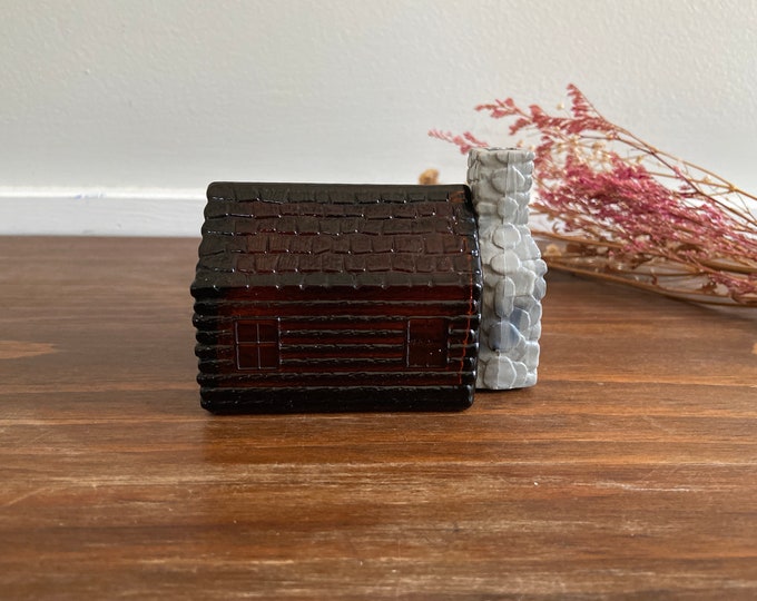 Vintage Avon Log Cabin Aftershave Bottle, Dresser Vanity Decor ...