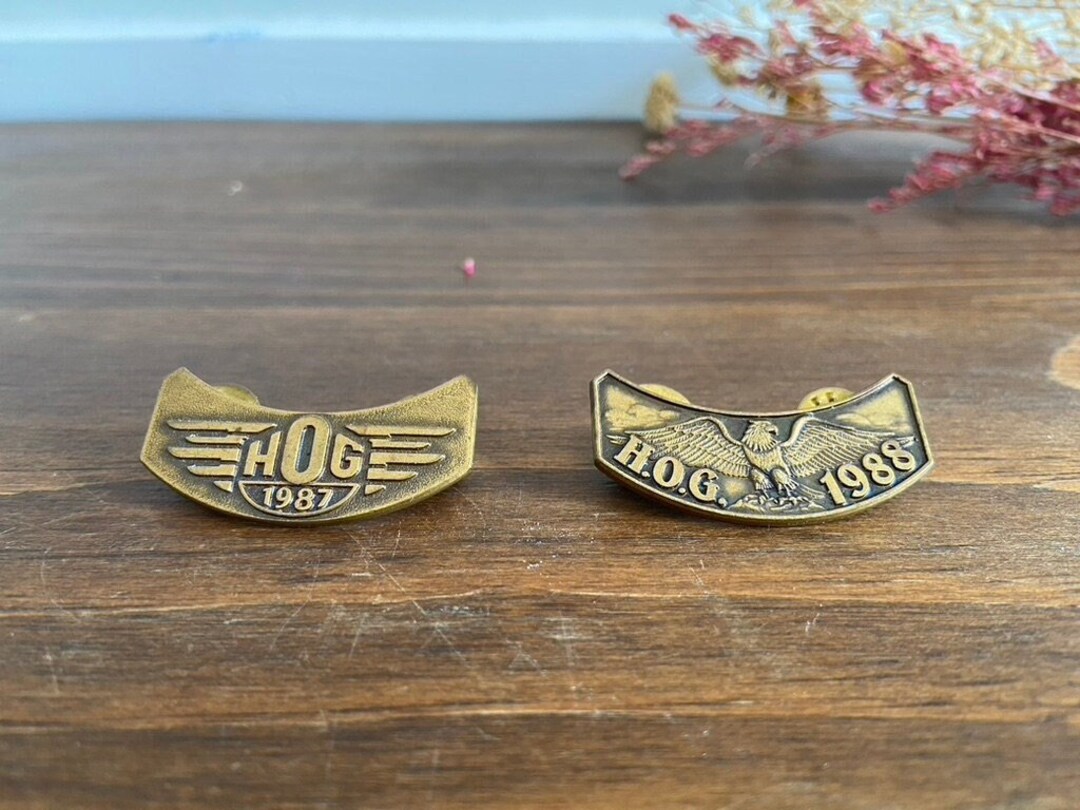 Vintage 1987 1988 HOG Harley-davidson Pins, Motorcycle Memorabilia ...