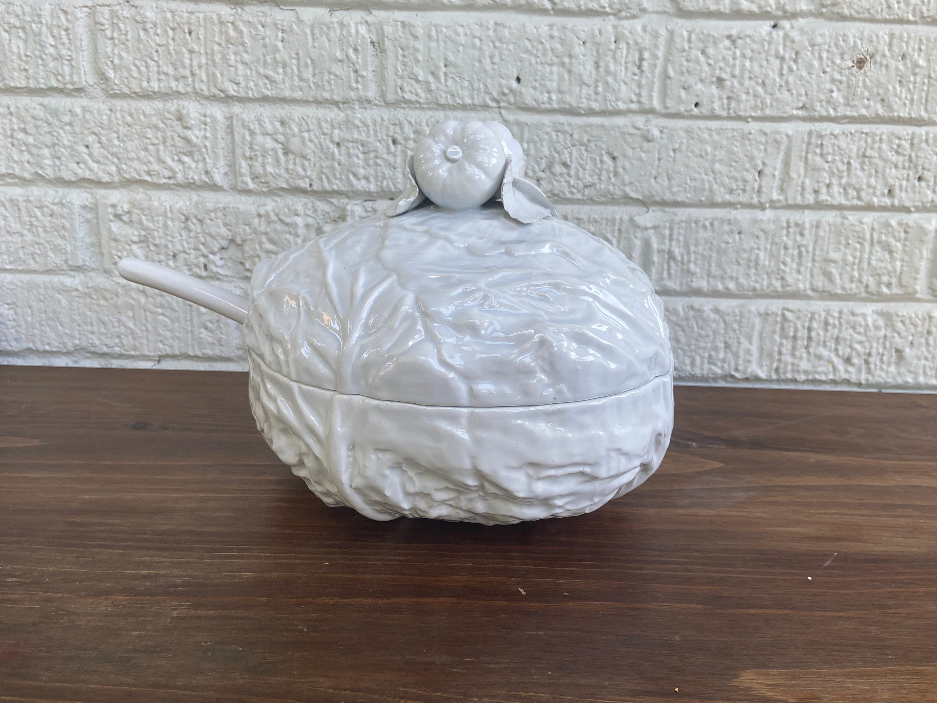 Vintage Cabbage Shaped Soup Tureen With Pumpkins for Lid Handle and ...