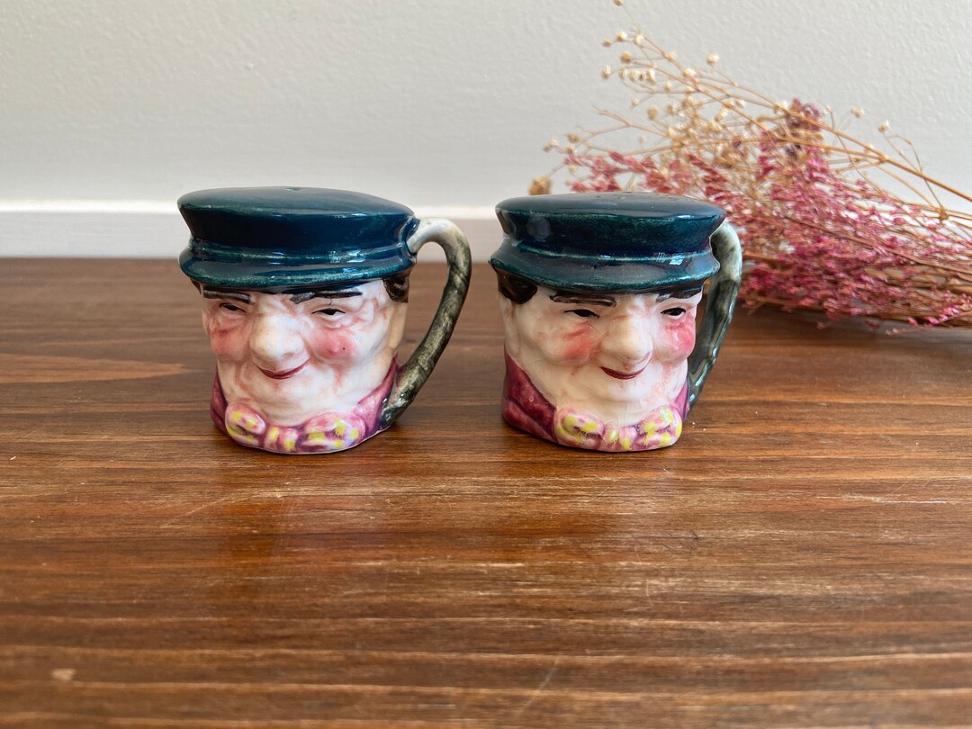 Vintage Salt and Pepper Shakers, Men's Smiling Face Collectible Shakers ...