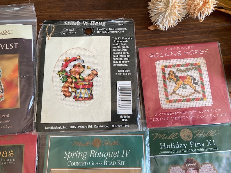 Vintage Mill Hill and Other Brand Glass Bead Embroidery and Needlepoint ...