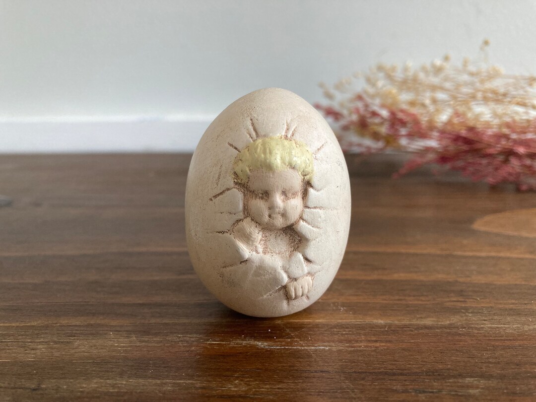 Vintage Victorian Bisque Birthing Egg, Baby Hatching Out of Egg ...