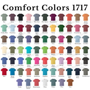 Editable Comfort Colors 1717 Color Chart & Size Chart, Canva Template ...