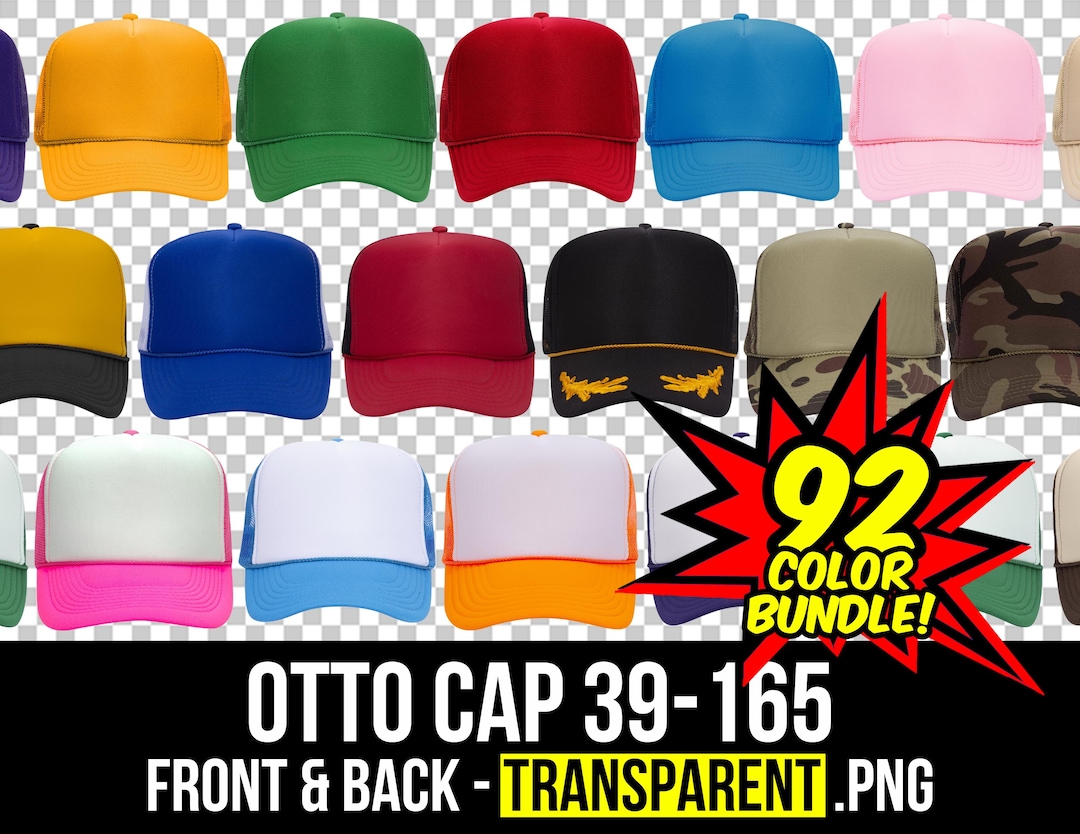 Otto Cap 39-165 Mockup Bundle, 5 Panel Trucker Hat Mockup, Otto Cap ...