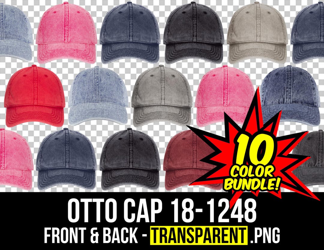 Otto Cap 18-1248 Mockup Bundle, 6 Panel Dad Hat Mockup, Otto Cap Mockup ...