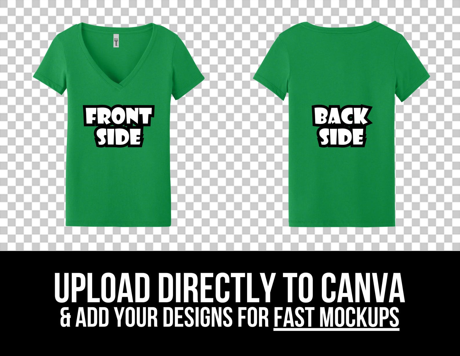 Next Level 1540 Front and Back Mockup Bundle, Women's V-neck T-shirt ...