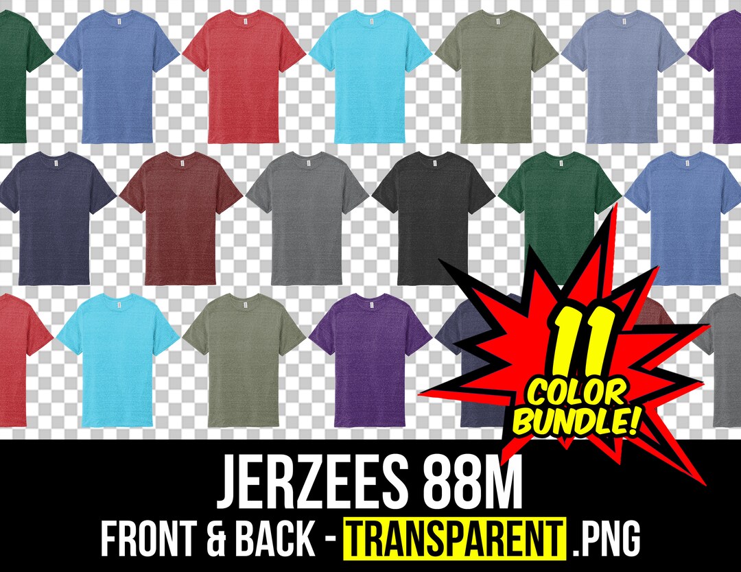 Jerzees 88 Front and Back Mockup Bundle, Jerzees 88 Mockup PNG, 88M ...