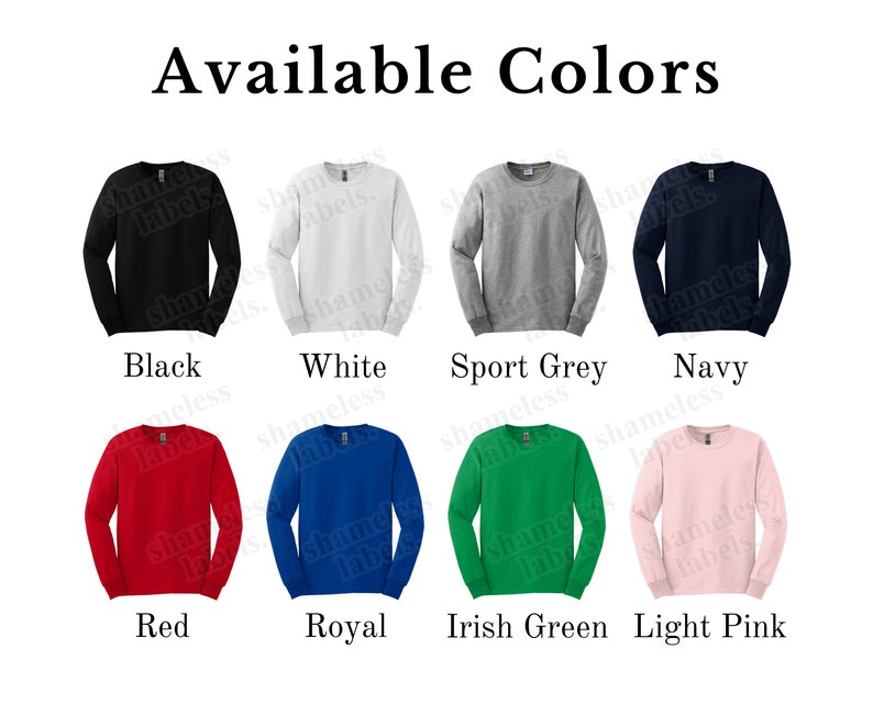Editable Gildan 2400 Color Chart & Size Chart, Canva Template, G240 ...