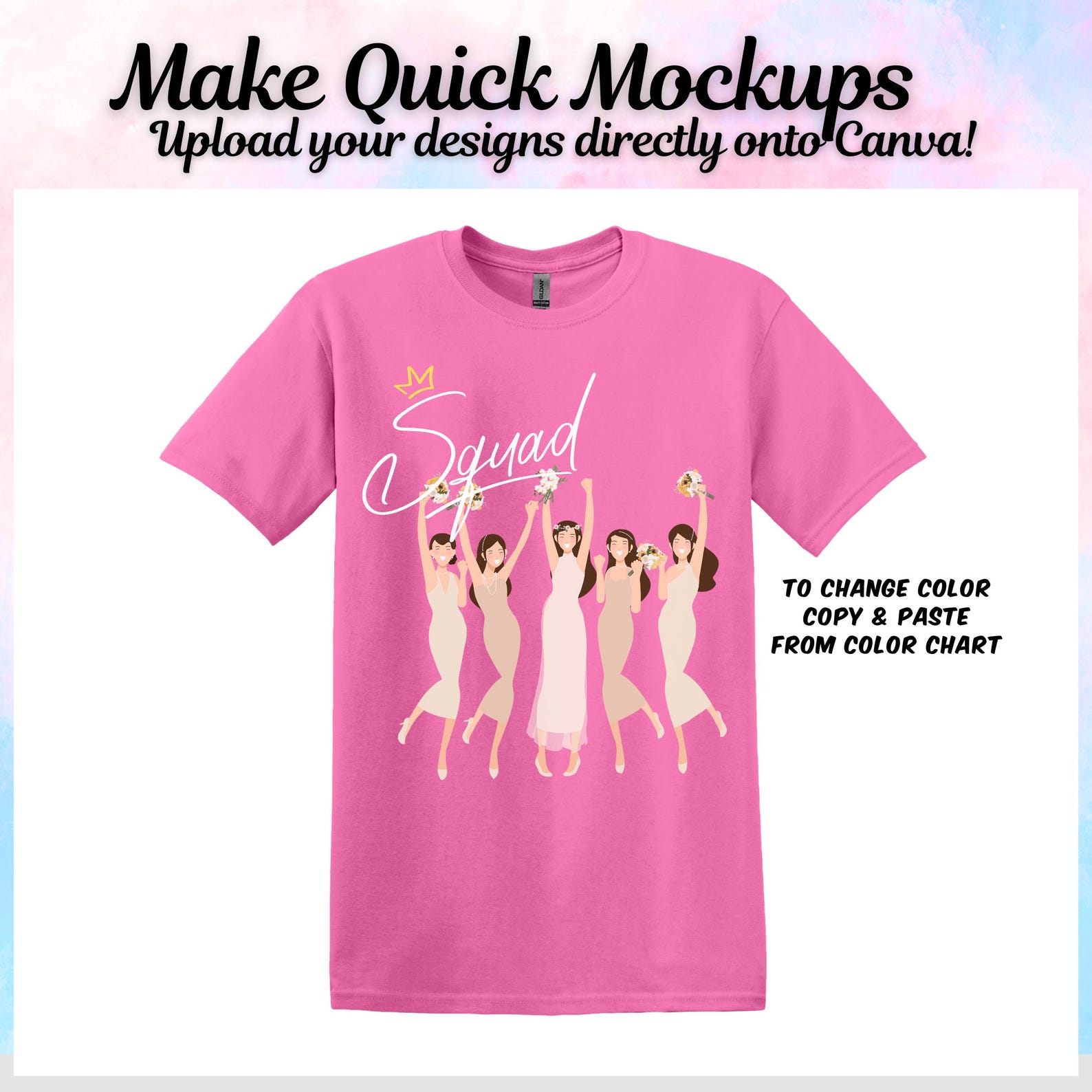 Gildan G500VL Size Chart & Color Chart, Editable Canva Template, G500VL ...