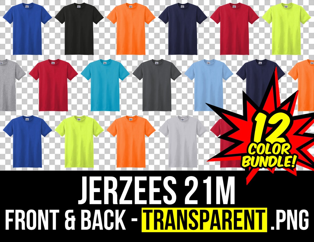 Jerzees 21M Front and Back Mockup Bundle, T Shirt Mockup PNG, 21M ...