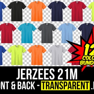 Jerzees 21M Front and Back Mockup Bundle, T Shirt Mockup PNG, 21M ...
