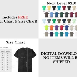 Next Level 6210 PNG Mockup Bundle, Transparent White Backgrounds, All ...