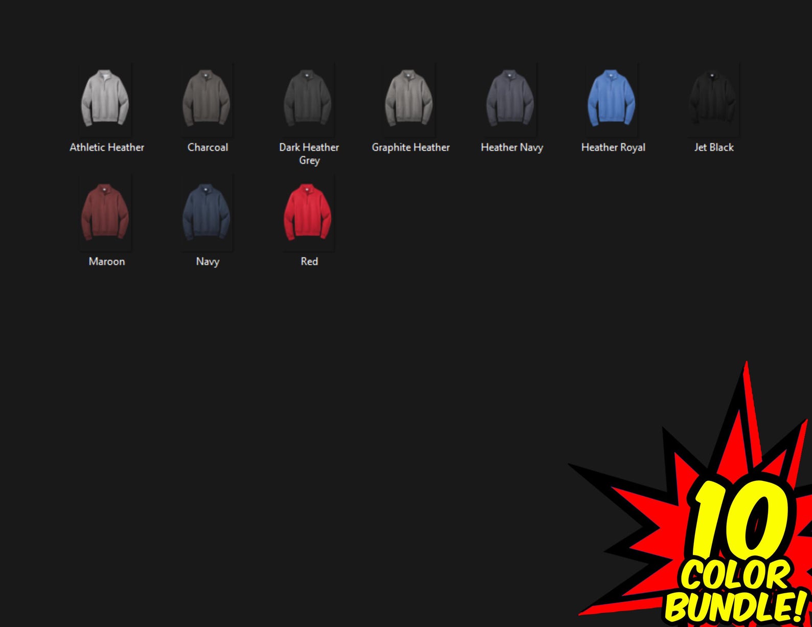 Port & Co PC78Q Front and Back Mockup Bundle, 1/4 Zip Mockup, Port and ...