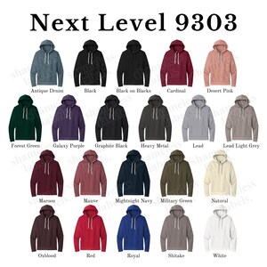 Editable Next Level 9303 Color Chart & Size Chart, Canva Template ...