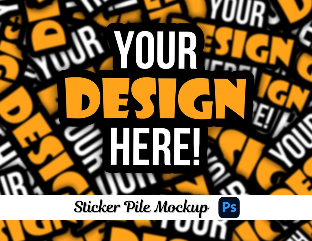 Sticker Pile Mockup, Photoshop Template, Sticker Mockup, Decal Mockup ...