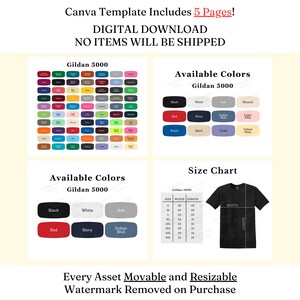 Editable Gildan 5000 Color Chart, All 70 Colors, Gildan G500 Color ...