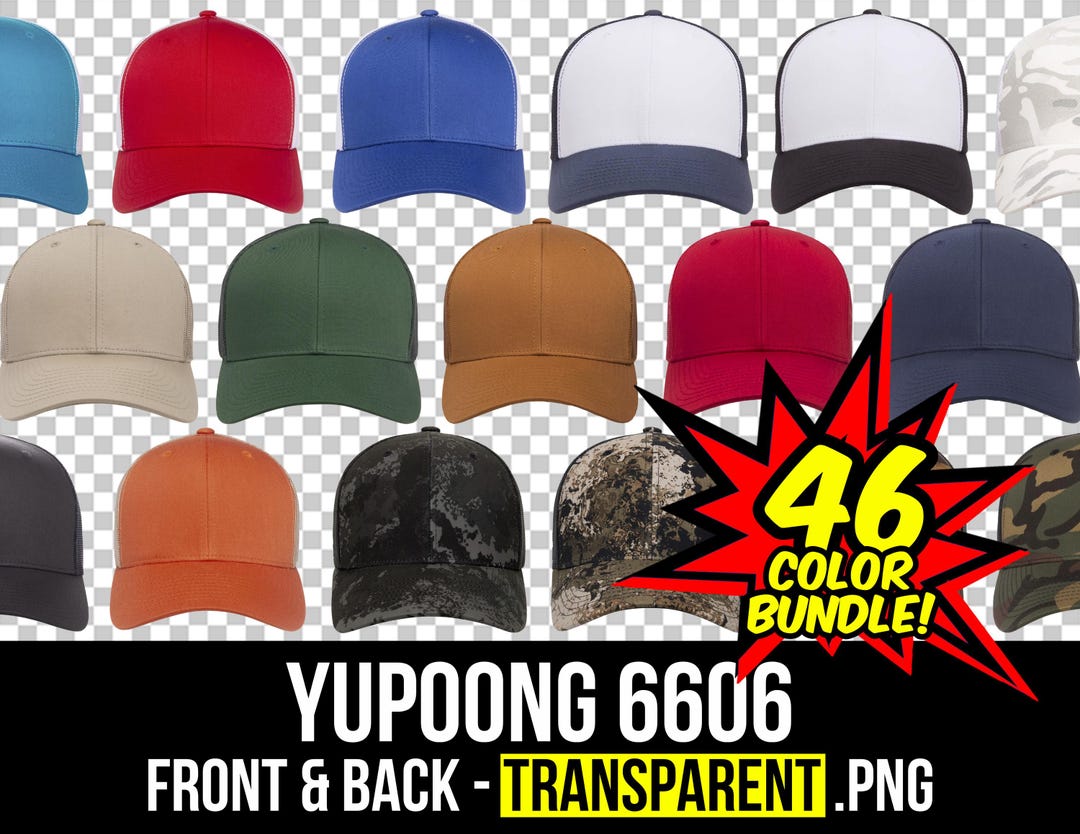 Yupoong 6606 Mockup Bundle, Retro Trucker Hat Mockup, Yupoong Mockup ...