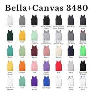 Editable Bella Canvas 3480 Color Chart & Size Chart, Canva Template ...