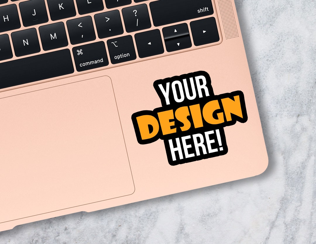 Laptop Sticker Mockup Marble Background Gold Laptop Mock up JPG Stock ...